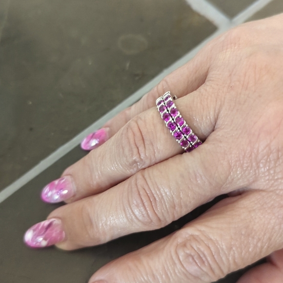 Reclaimed Love | Jewelry | Stacking Pink Crystal Ring | Poshmark